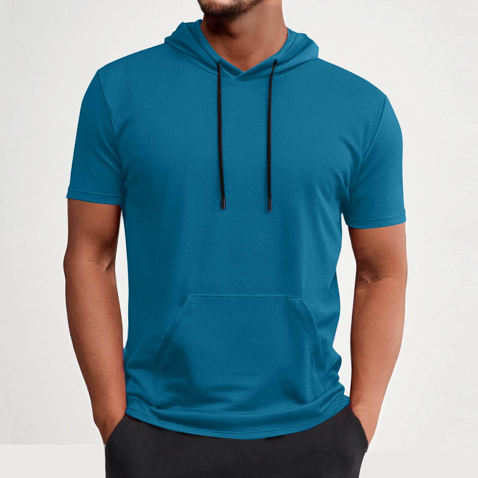 lmcalzta Plus Size Hoodies for Mens Short Sleeve Summer Athletic ...