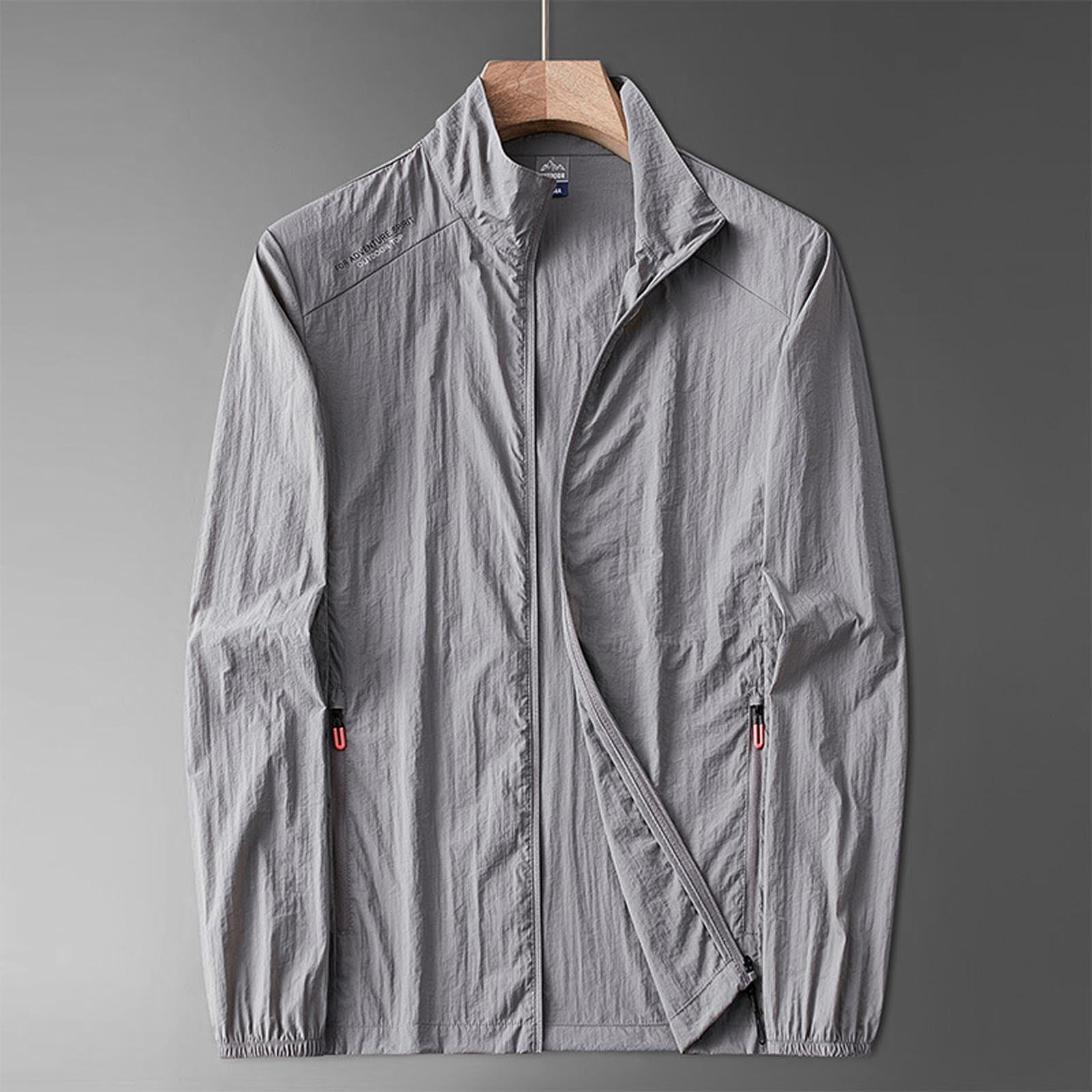 lmcalzta Plus Size Mens Light Shirts Jackets Summer Lightweight Zip up ...