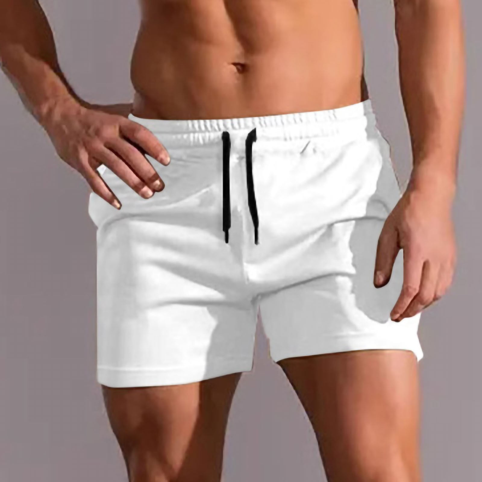 lmcalzta Running Shorts for Men Drawstring 5 Inch Inseam Shorts Gym ...