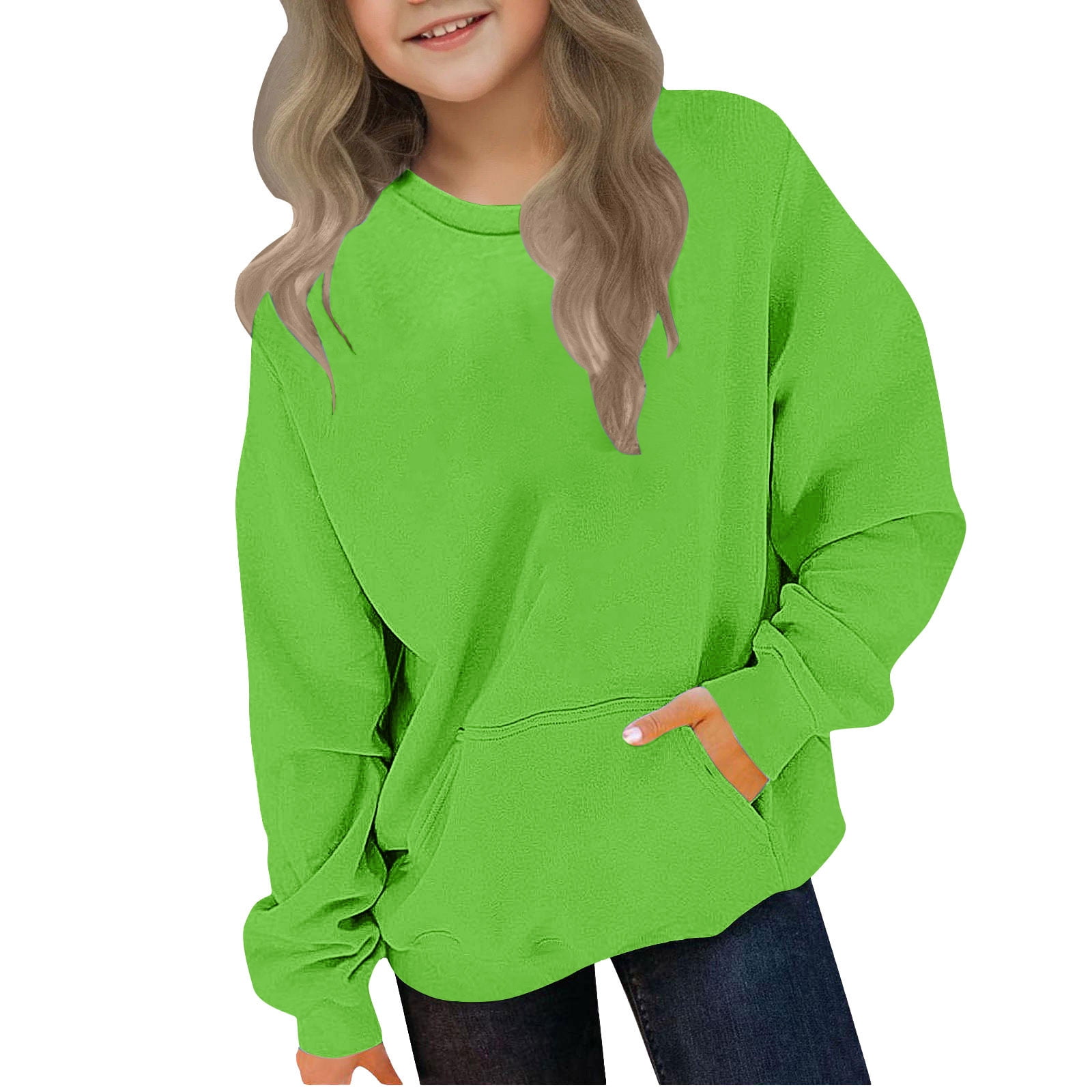 lmcalzta Sweatshirts for Girls Boys Fleece Lined Casual Athletic ...