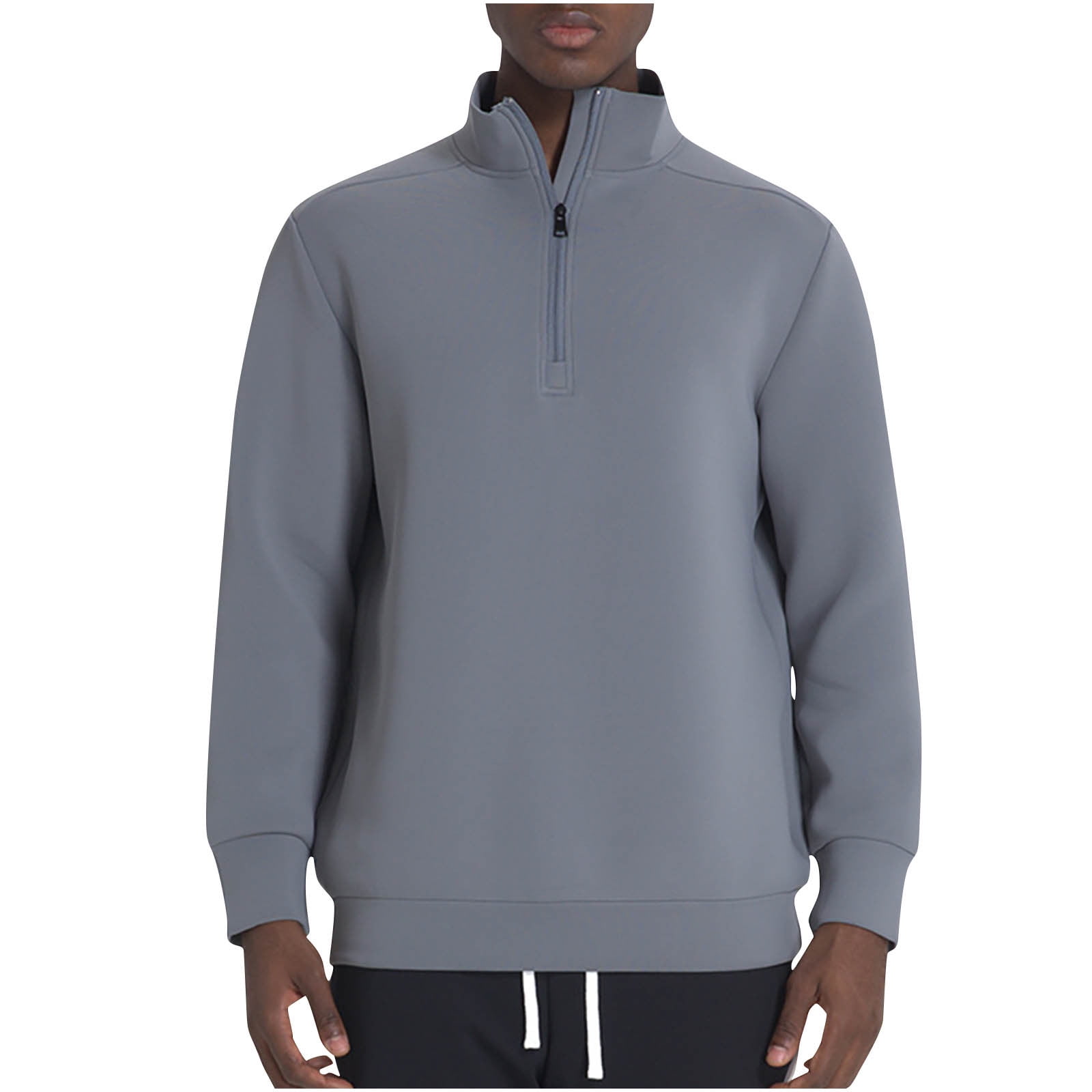 lmcalzta Sweatshirts for Men 1/4 Zip Mock Neck Loose Fitted Pullover ...