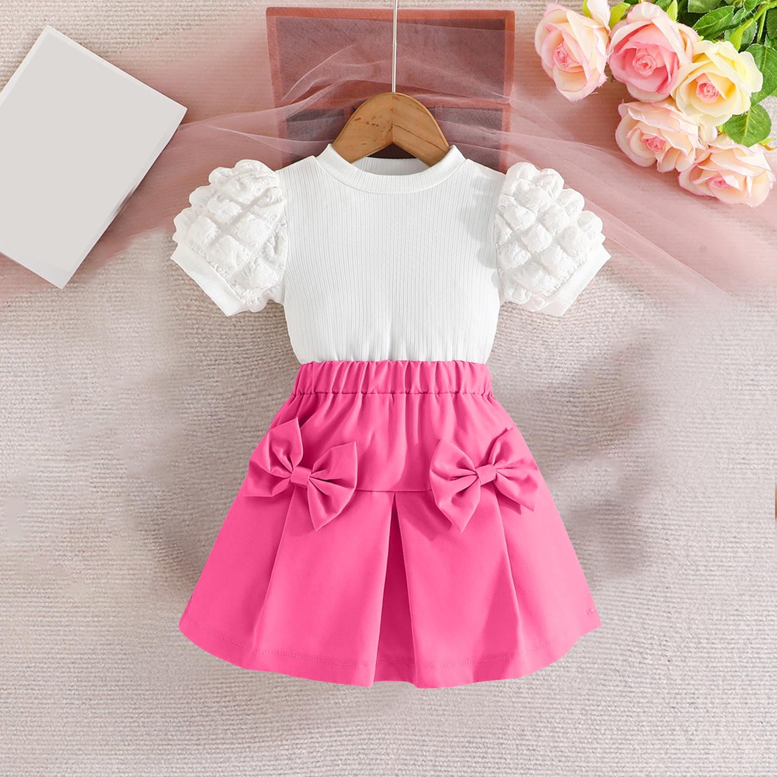 lmcalzta Toddler Baby Girls Dress Clothes Summer Outfits Tops Rompers ...
