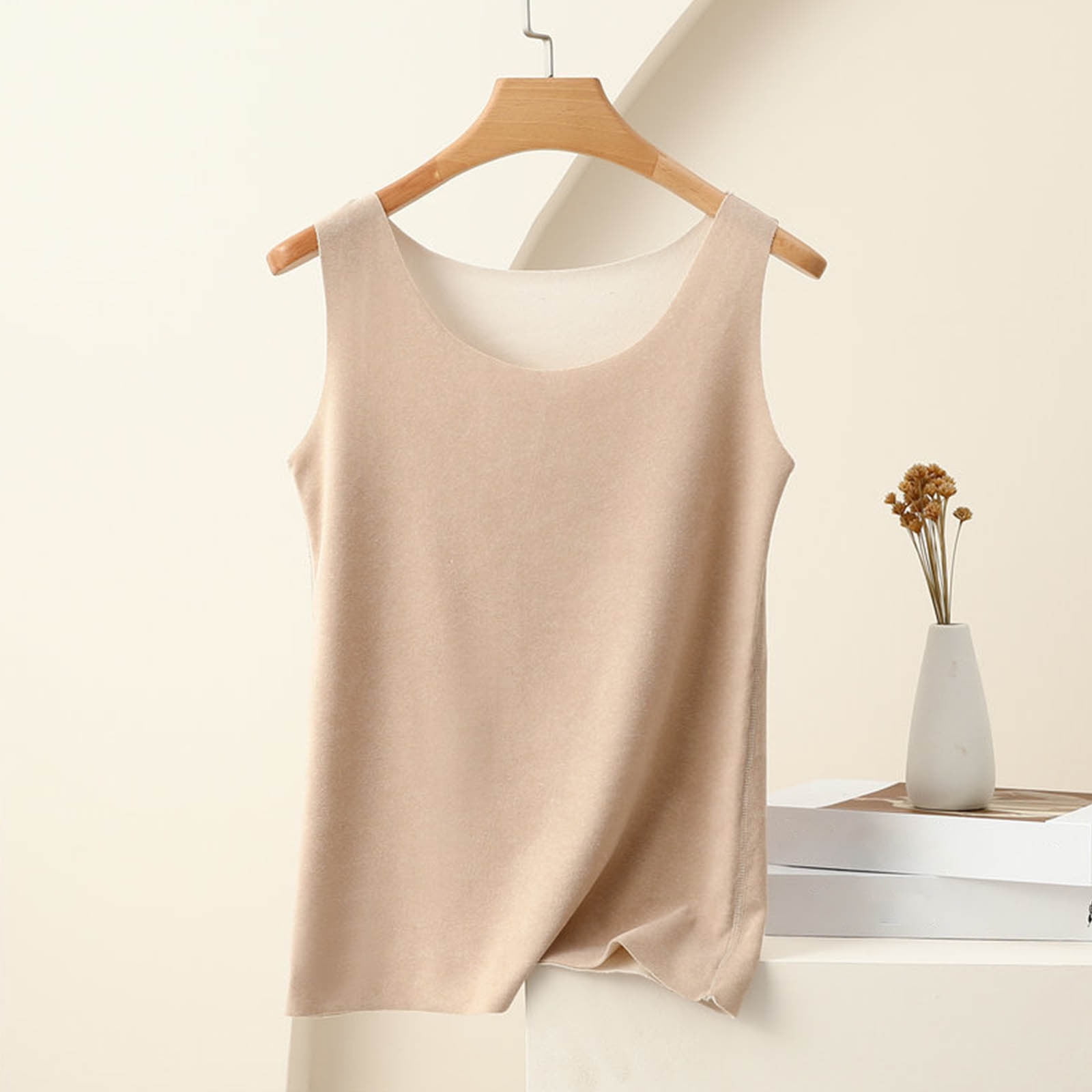 lmcalzta Womens Sleeveless Tank Tops Dressy Casual Crew Neck Cotton ...