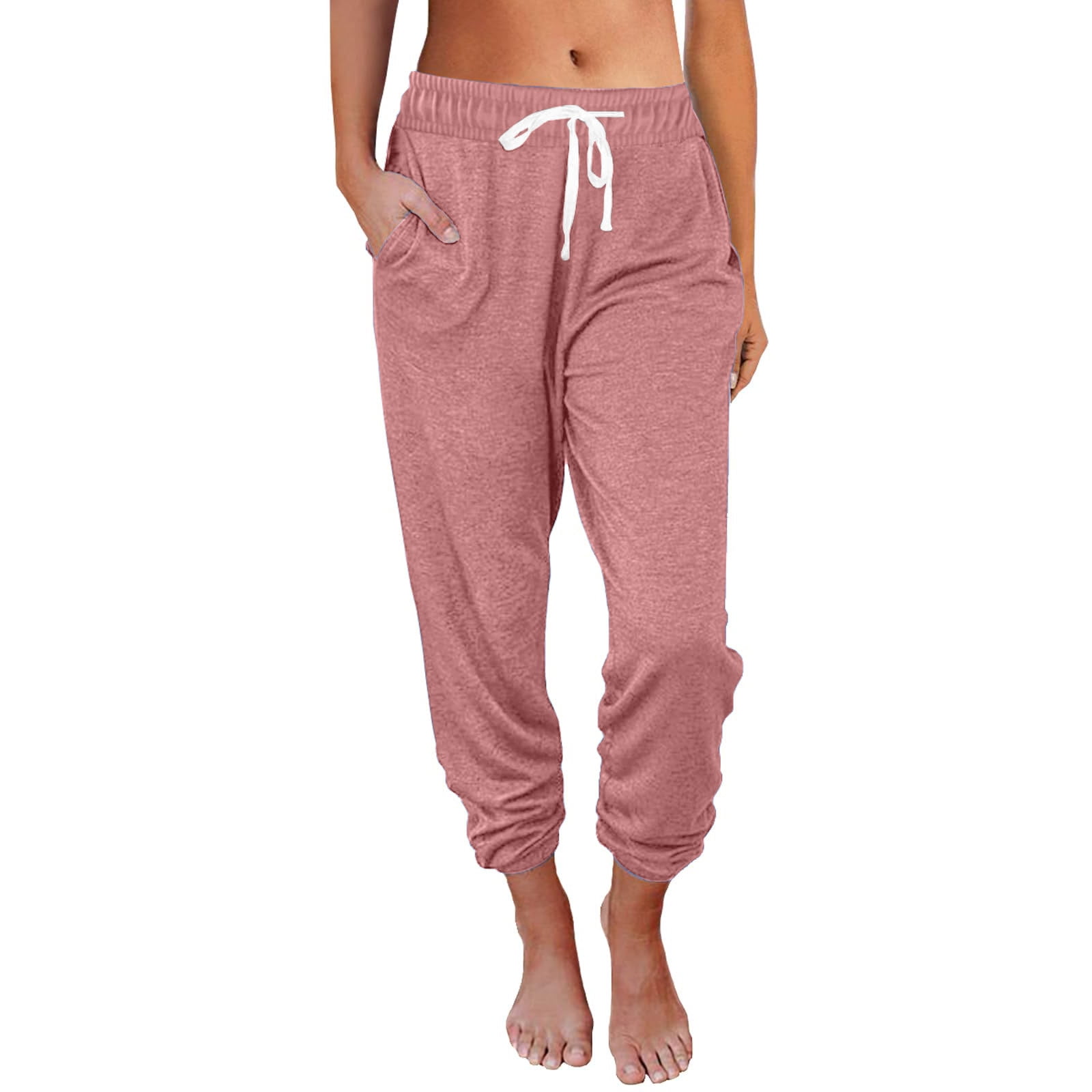 lmcalzta Womens Sweatpants Drawstring Elastic Waisted Stretch Quick ...