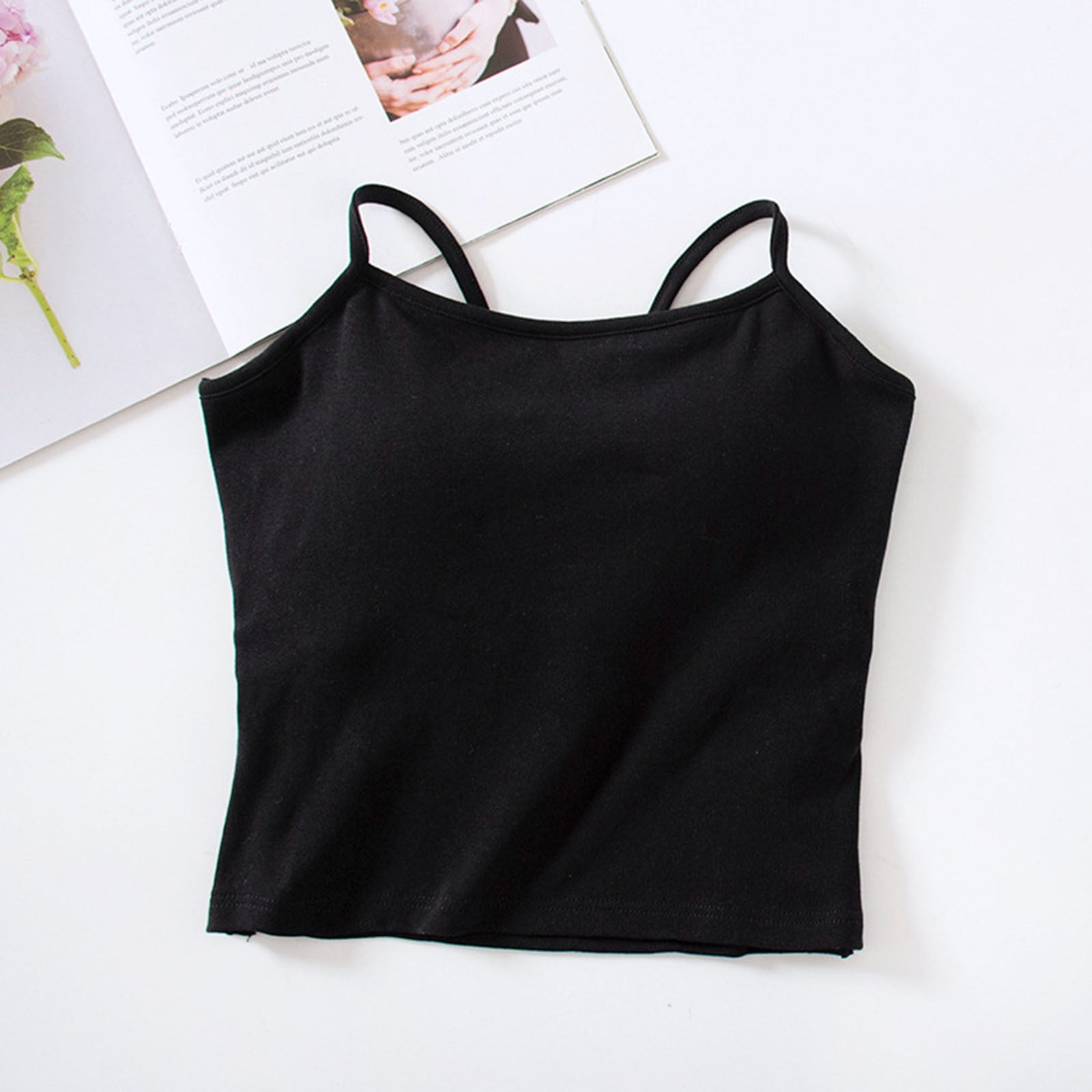 lmcalzta Workout Crop Tank Tops for Women Square Neck Cami Tank ...