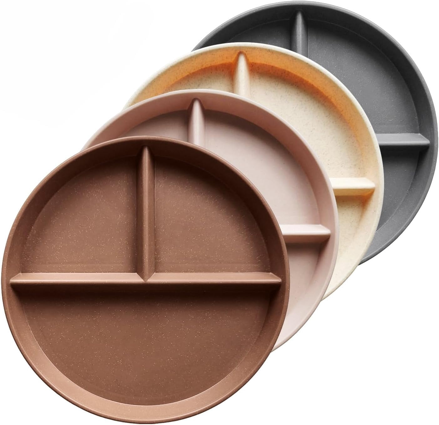lnch PCS Unbreakable Portion Control Plates, Divided Plates for Kids ...