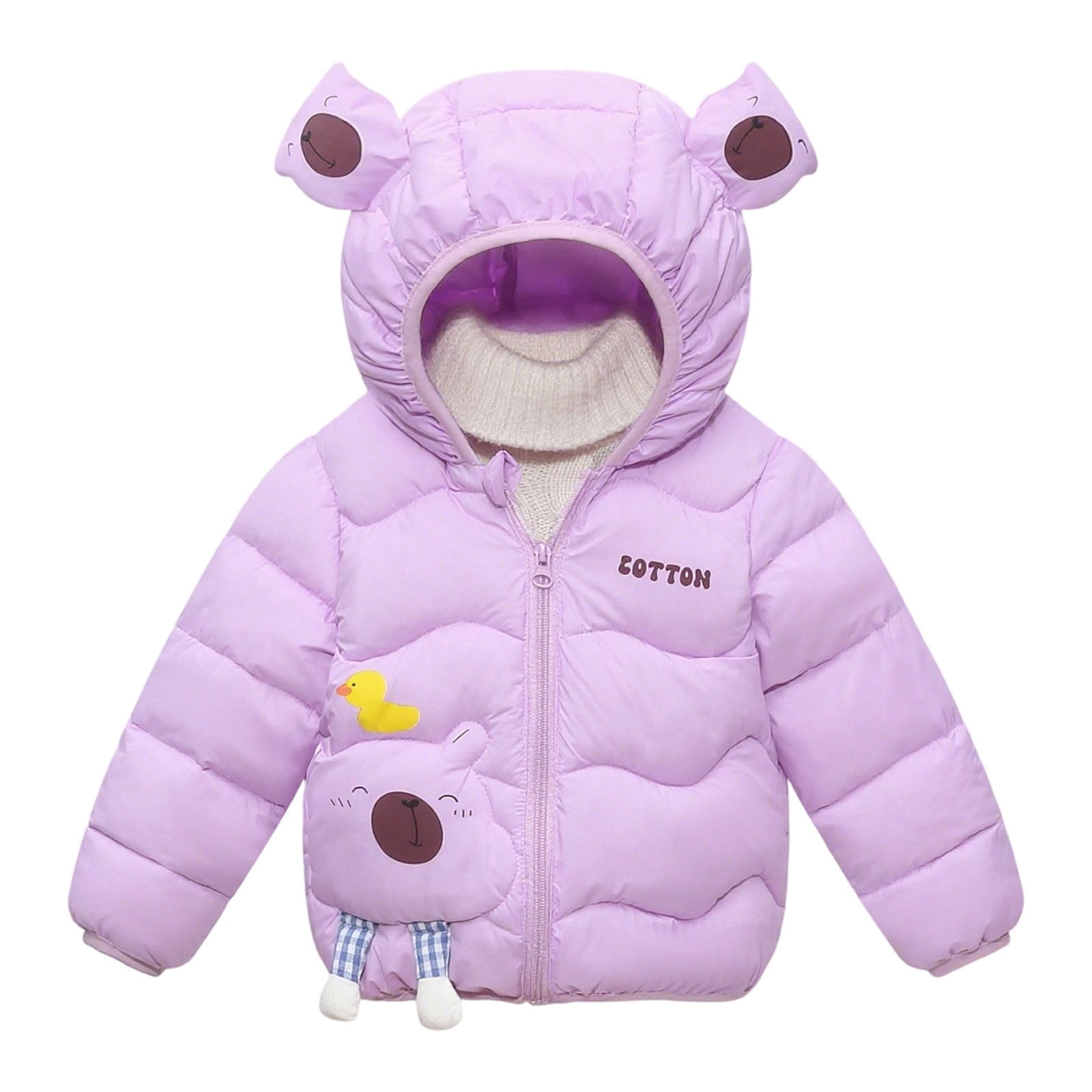 lnmuld Boys Winter Coat Solid Color Insulated Winter Hooded Down Jacket ...