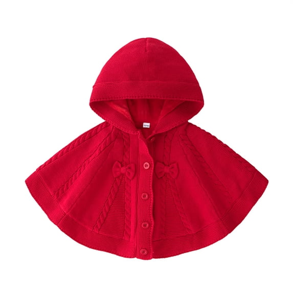 lnmuld Cute Sweaters Cape for Girls Hooded Knit Poncho Sweaters Kids ...