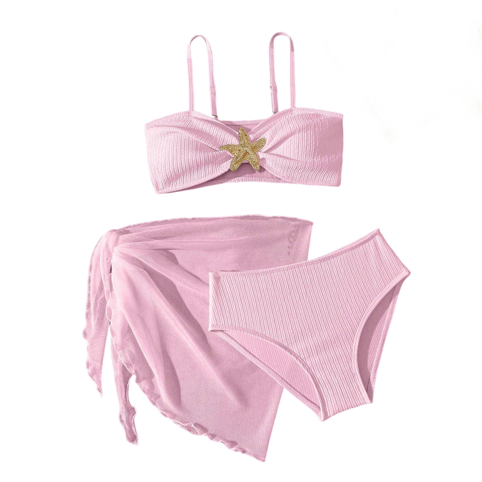 lnmuld Girls 3 Piece Rash Guard Swim Set Long Sleeve with Skirt UPF Sun ...