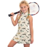 lnmuld Girls Horse Print Half-Zip Sleeveless Tennis Dress Size:10-11 ...