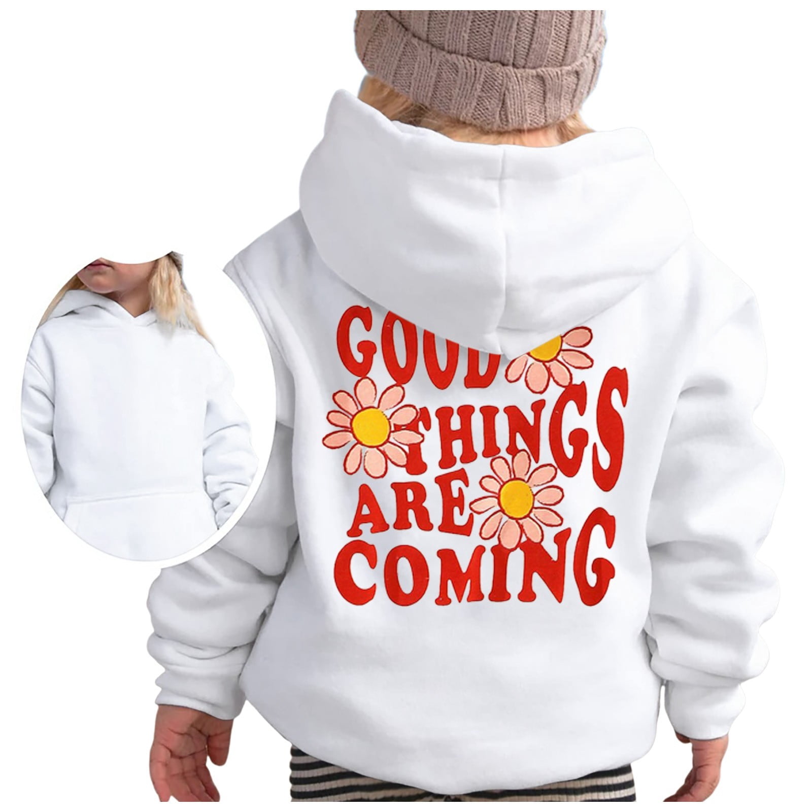 lnmuld Hoodies for Teen Girls Solid Color Girl's Hoodie Long Sleeve ...
