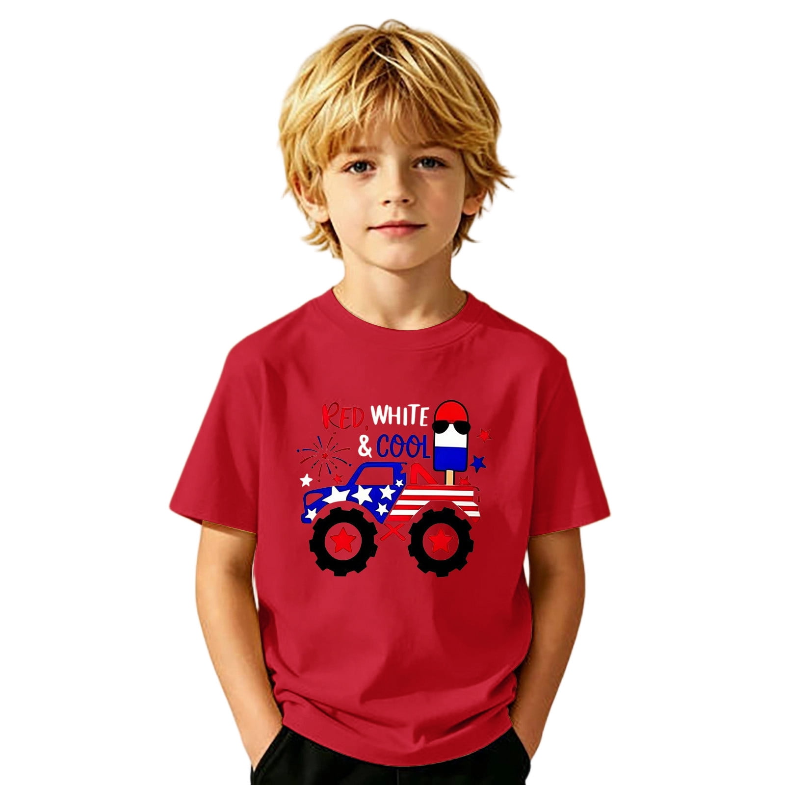 lnmuld Independence Day Boys "Red White & Cool" Patriotic Truck Short ...