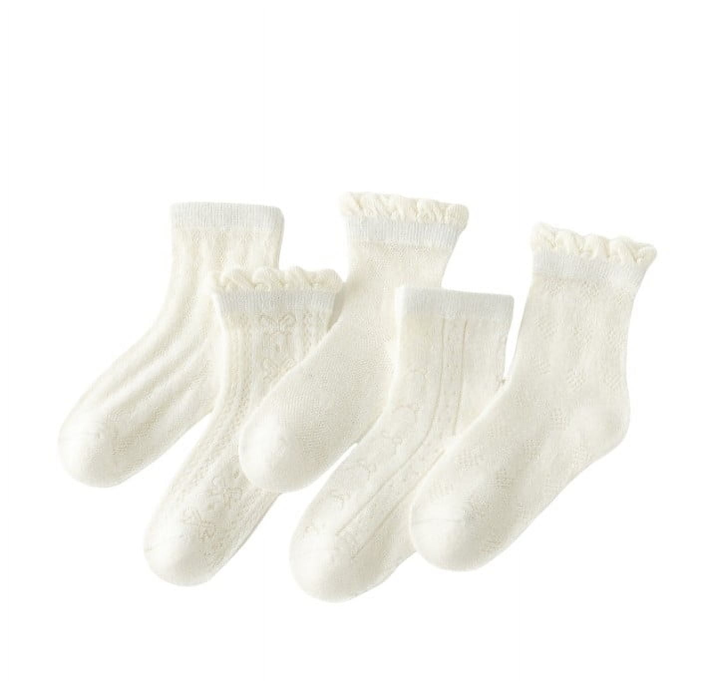 lnmuld Kids Socks 5PCS Breathable Mesh Socks Seamless Cartoon Design ...