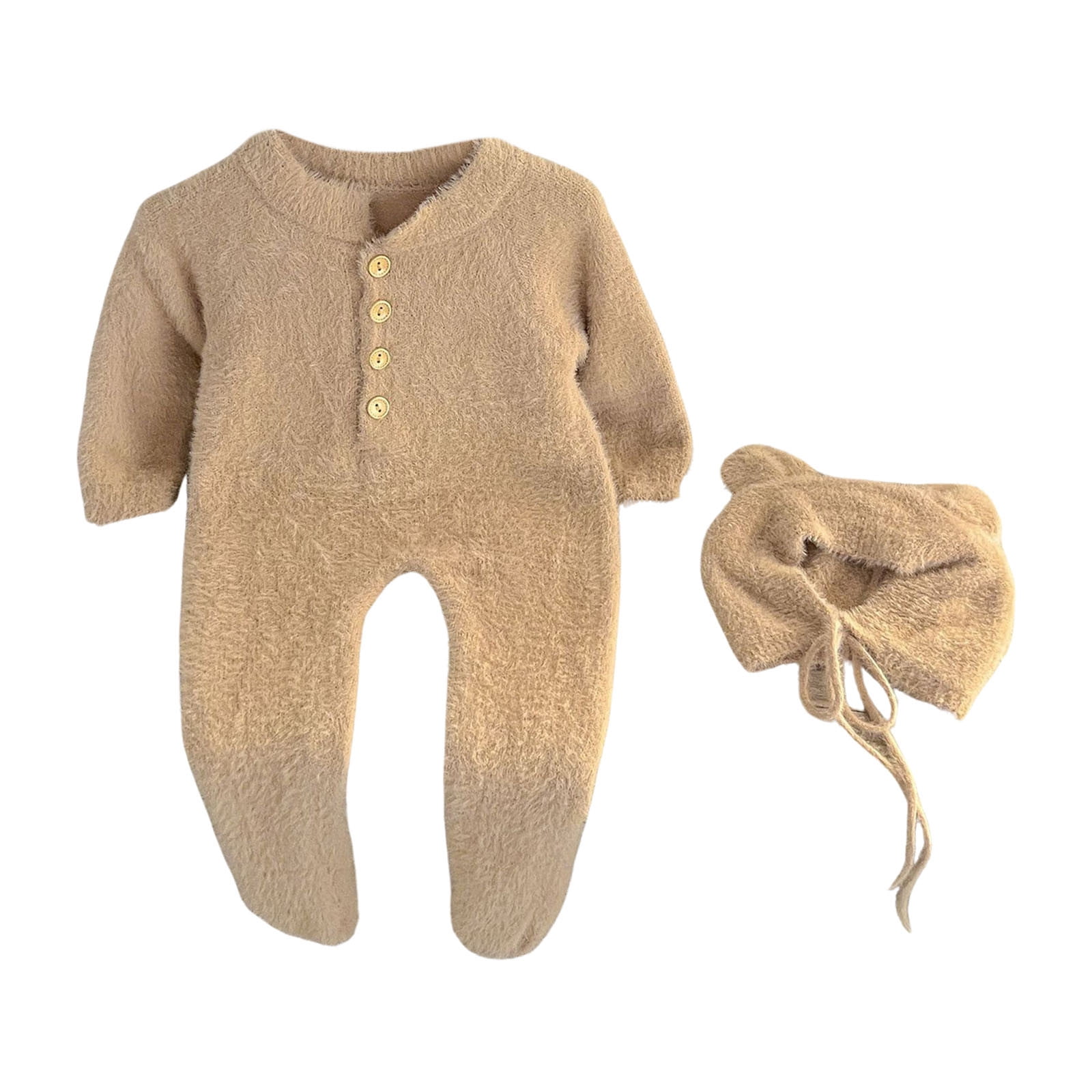 lnmuld Long Sleeve Romper Adorable Girls Romper and Jumpsuit Cozy Furry Long Sleeve Wrap Play ...