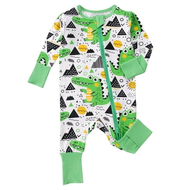 PatPat Baby Girl Pajamas Bamboo Viscose Snug Fit Footless Zipper Sleep ...