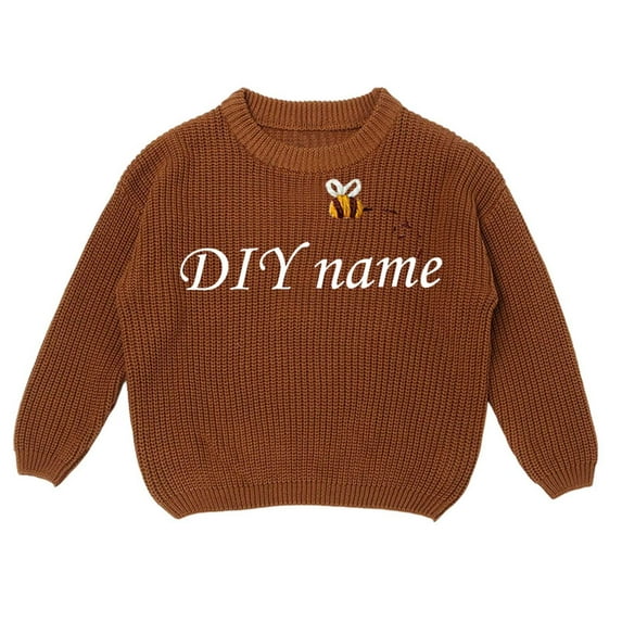 lnmuld Sweaters for Teens Children's Diy Embroidered Pure Knitted ...