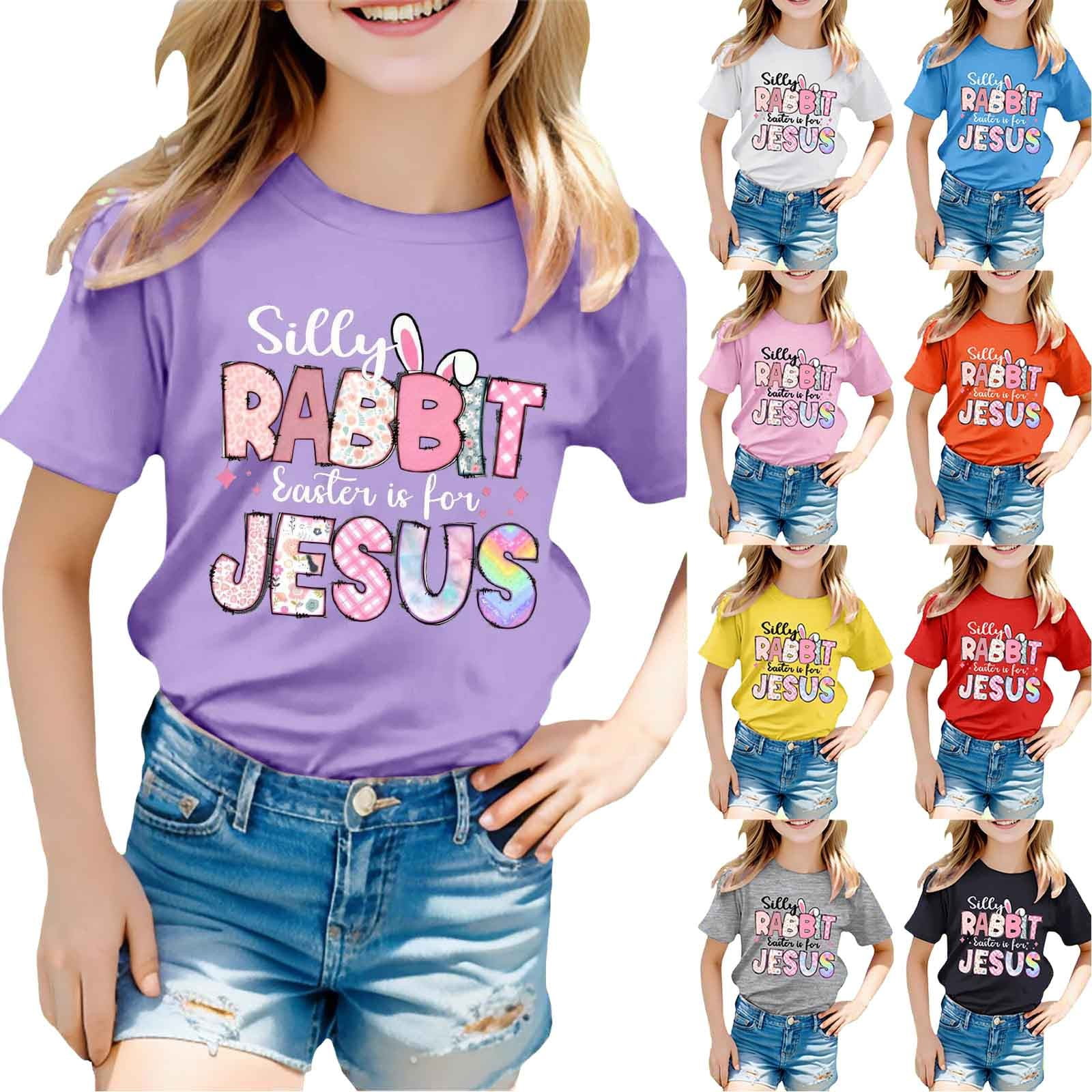lnmuld Toddler Kids Easter Egg Bunny Graphic Tee - Holiday Celebration ...