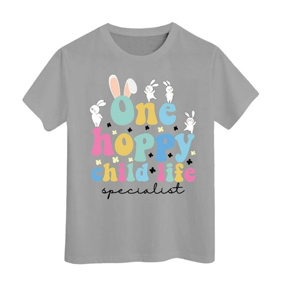 lnmuld Toddler Kids Easter Egg Bunny Graphic Tee - Holiday Celebration ...