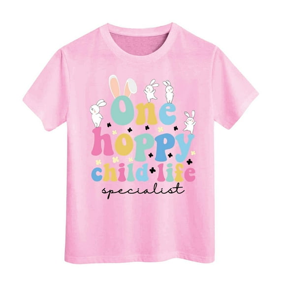 lnmuld Toddler Kids Easter Egg Bunny Graphic Tee - Holiday Celebration ...