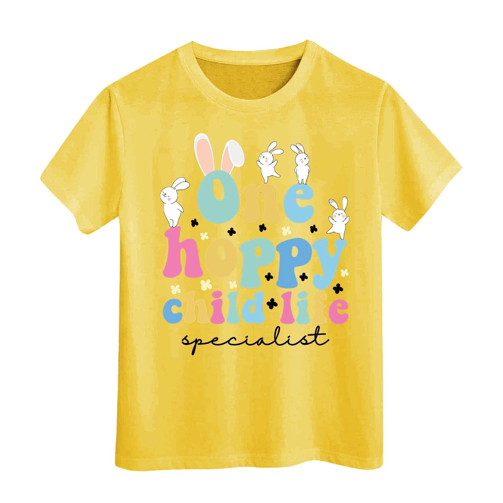 lnmuld Toddler Kids Easter Egg Bunny Graphic Tee - Holiday Celebration ...