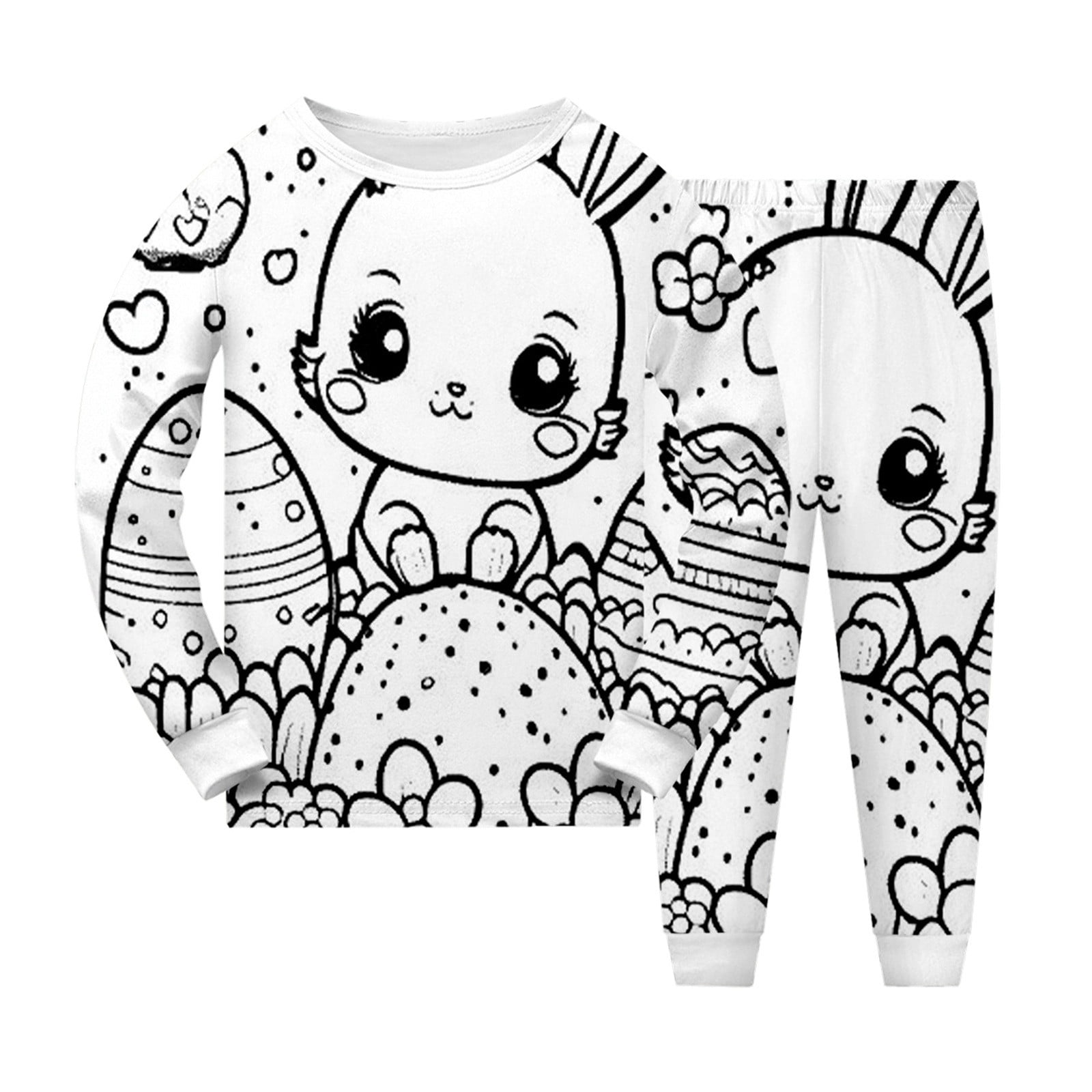 lnmuld Two-Piece DIY Hand Painted Kids Homewear Set Interactive ...