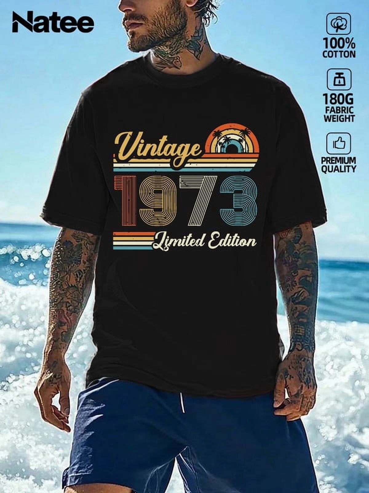 local warehouse clearance Vintage 1973 Limited Edition Retro T-shirt ...