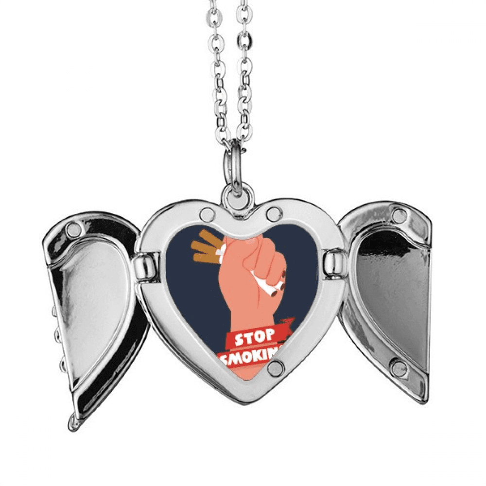 logo hand grasp cigarettes angel wings necklpendant fashion - Walmart.com