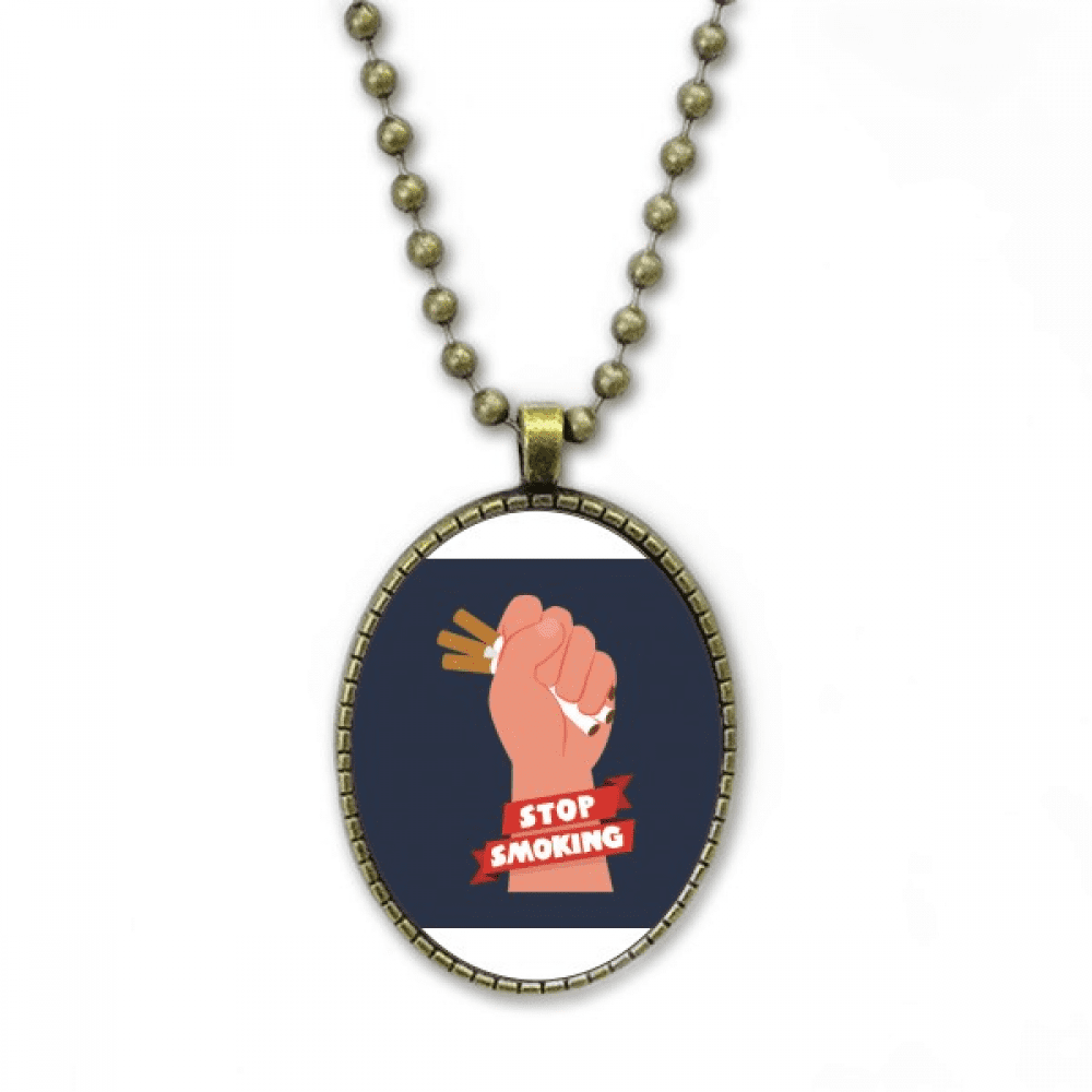 logo hand grasp cigarettes necklace vintage chain bead pendant jewelry ...