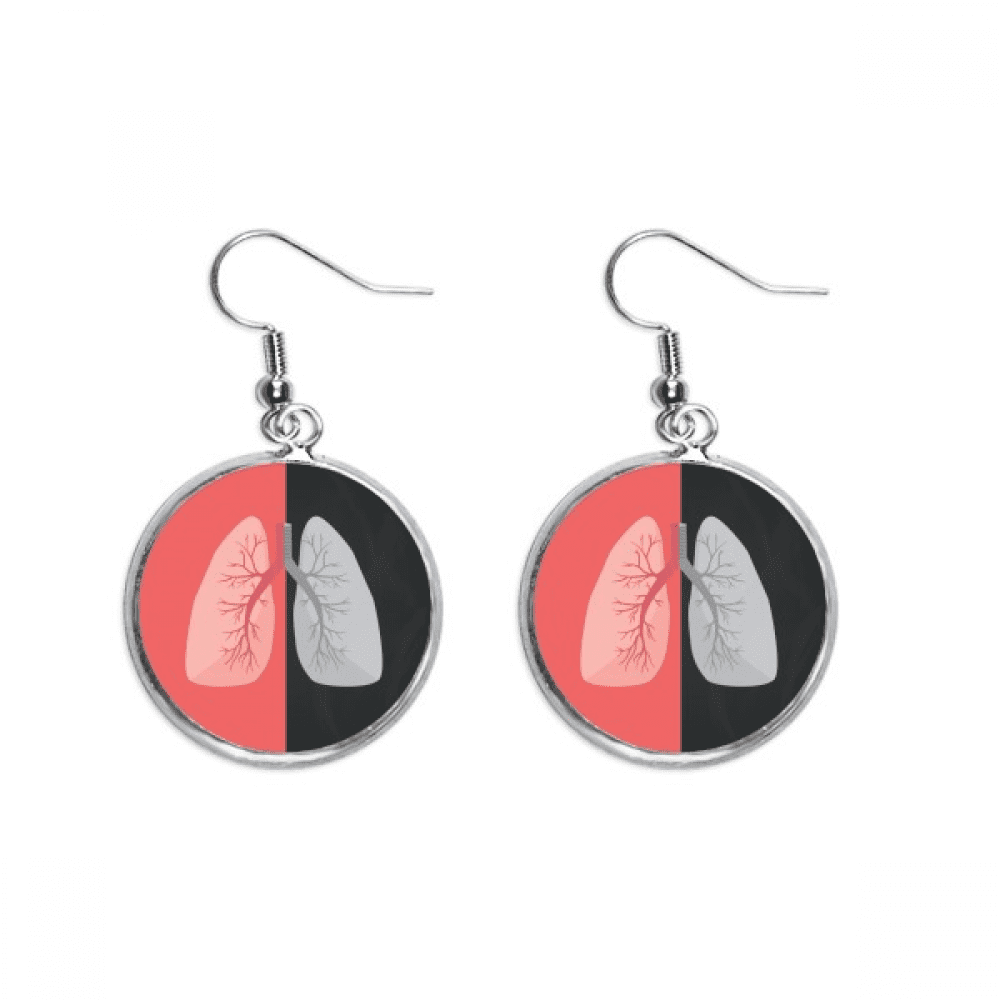 logo lung comparison ear dangle silver drop ear jewelry woman - Walmart.com