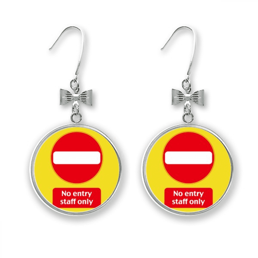 logo no entry stuff only art deco fashion bow earrings drop stud ...