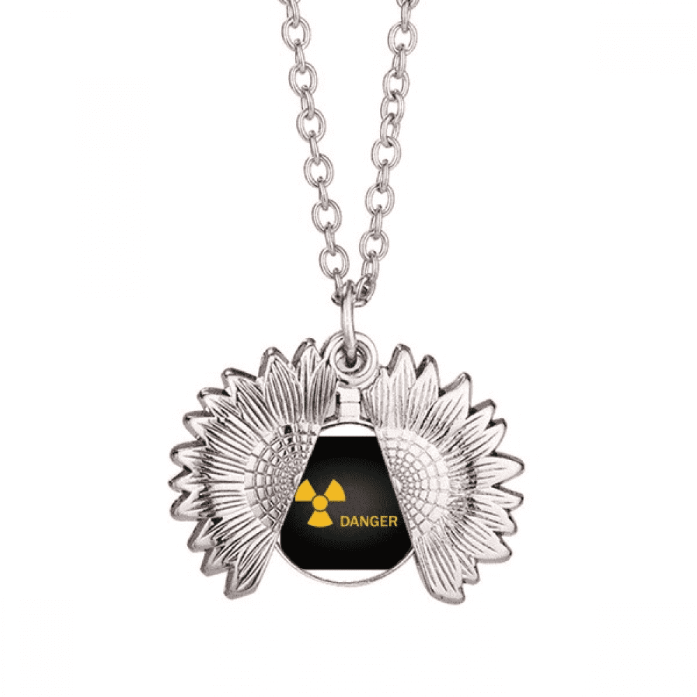 logo radioactive substances warning sunflower necklace pendant locket ...