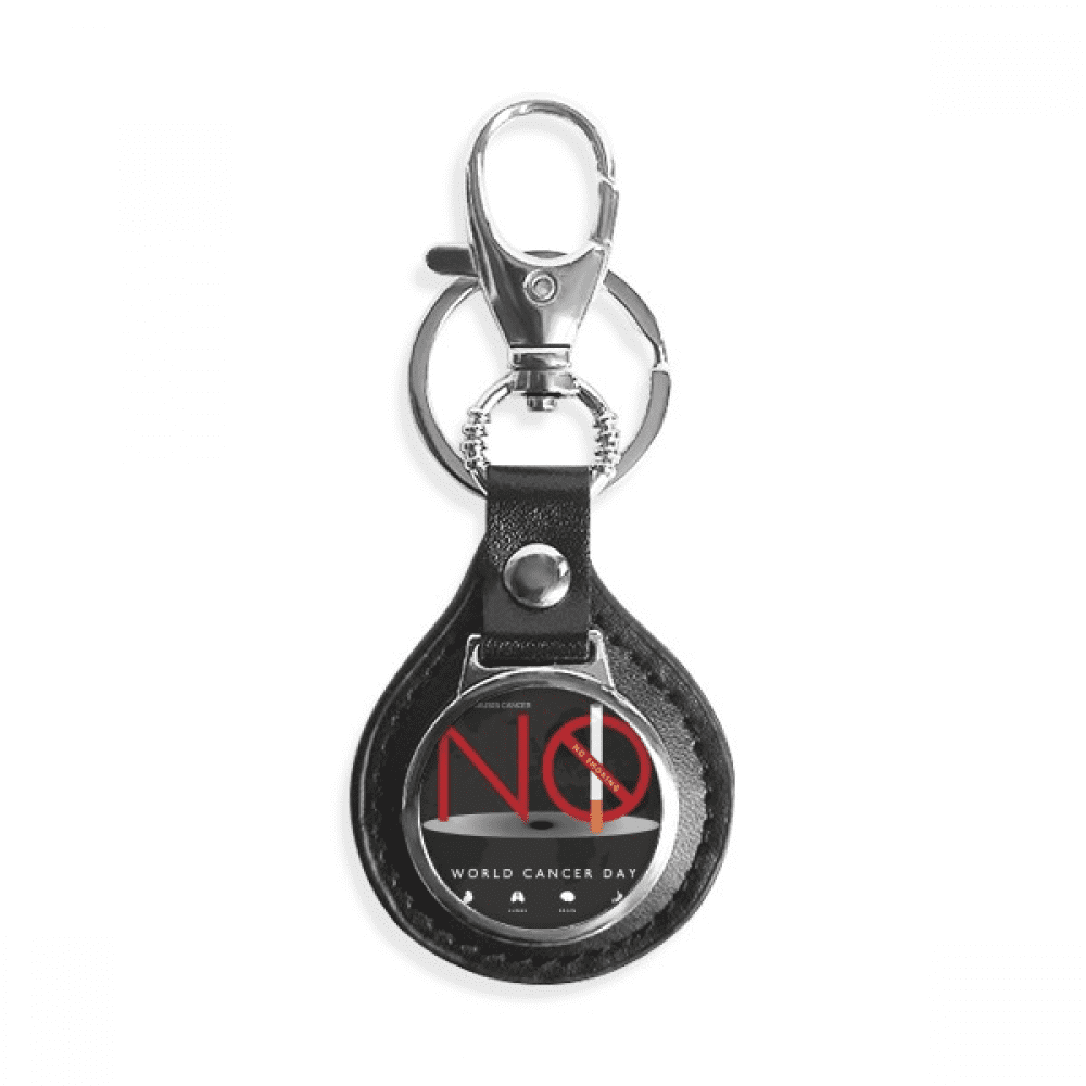logo world cancer day no smoking key link chain keyholder finder hook ...