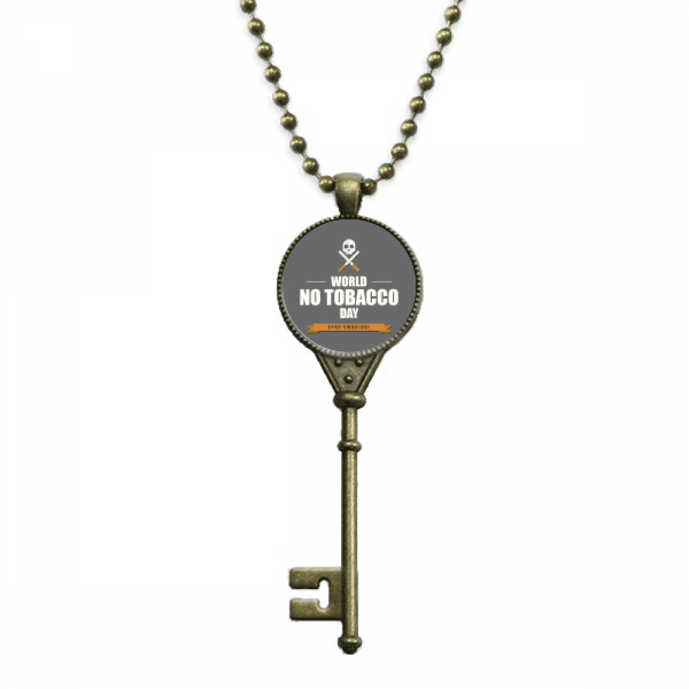 logo world no tobacoo day no smoking key necklace pendant tray ...
