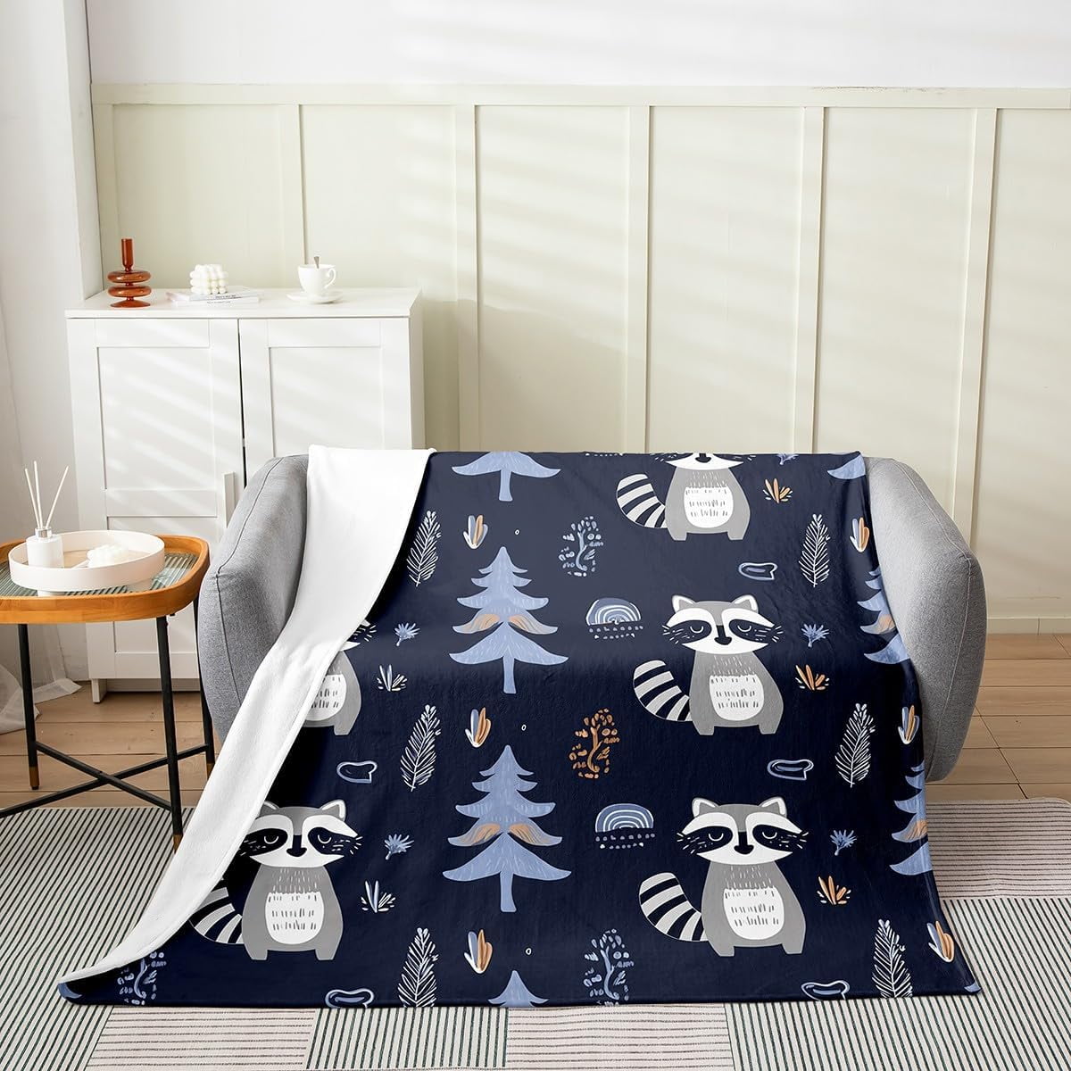 lokua Kids Raccoon Fuzzy Blanket,Cute Kawaii Raccoon Throw Blanket for ...