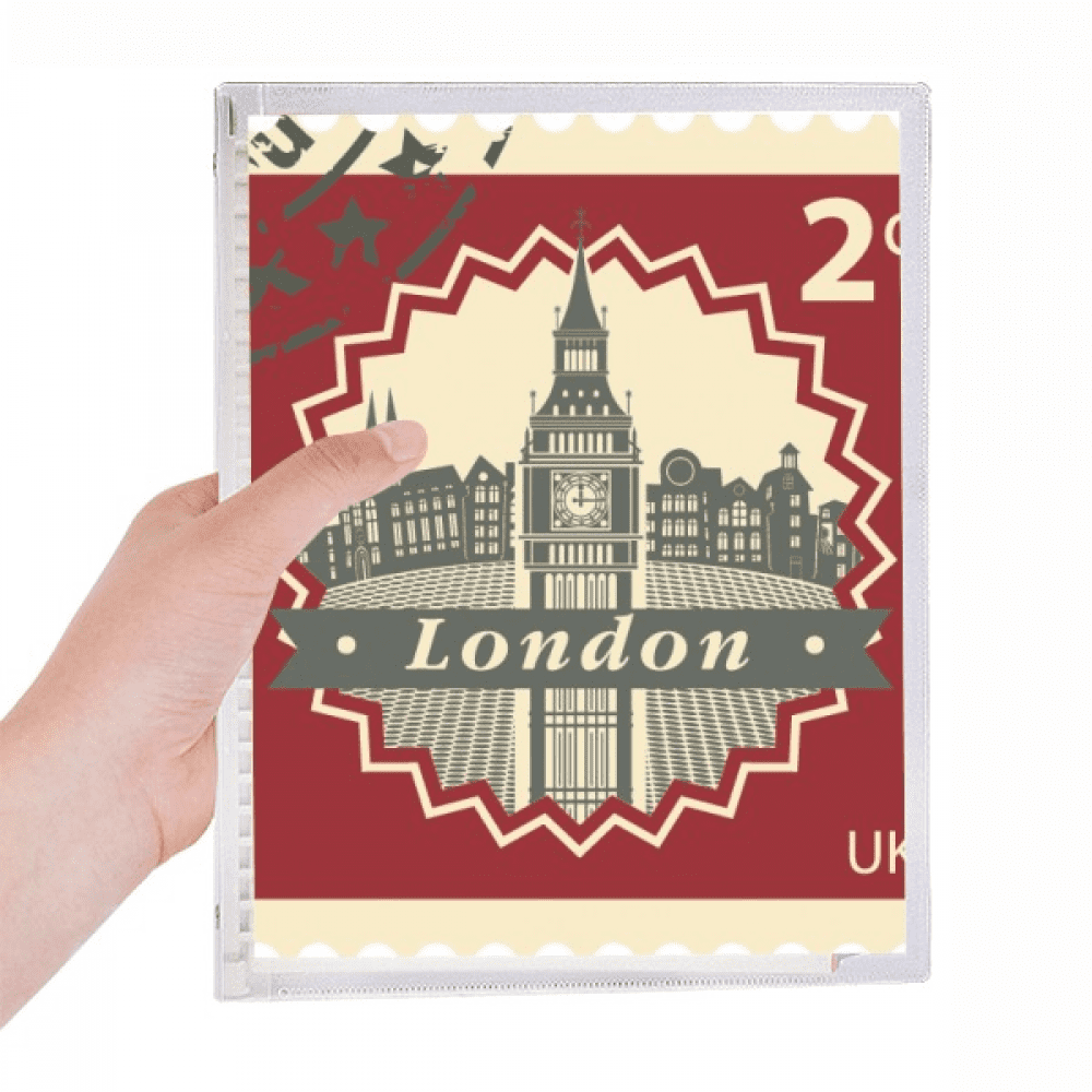 london big ben stamp outline britain uk notebook loose diary refillable ...
