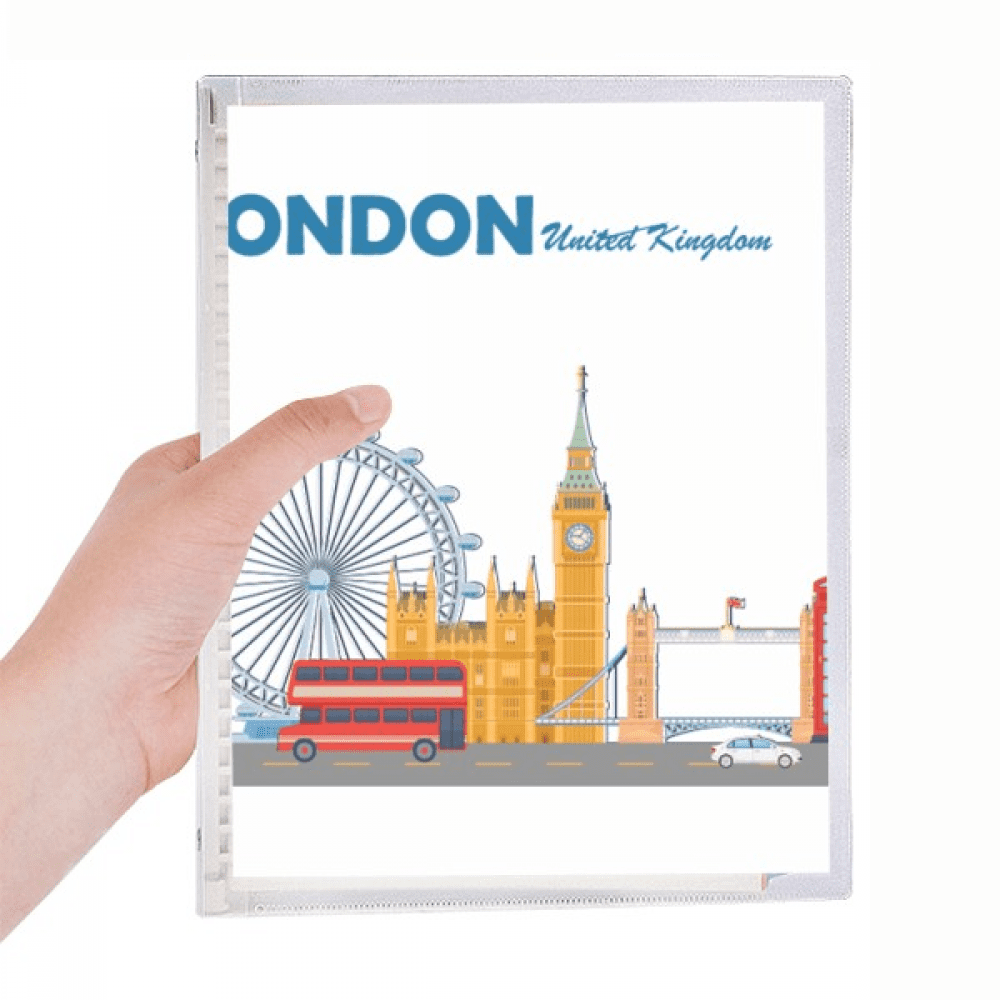 london eye double-decker buses graffiti notebook loose diary refillable ...