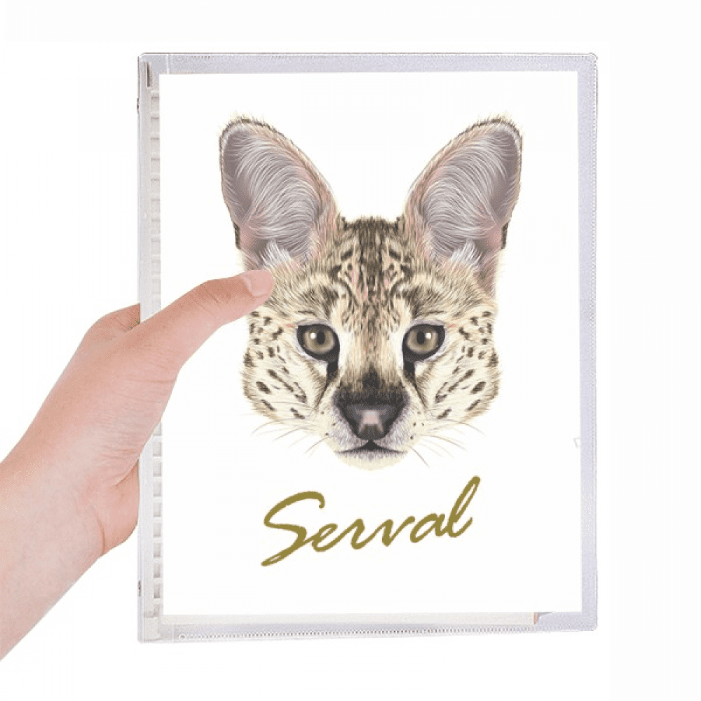 long-eard spotted serval animal notebook loose diary refillable journal ...