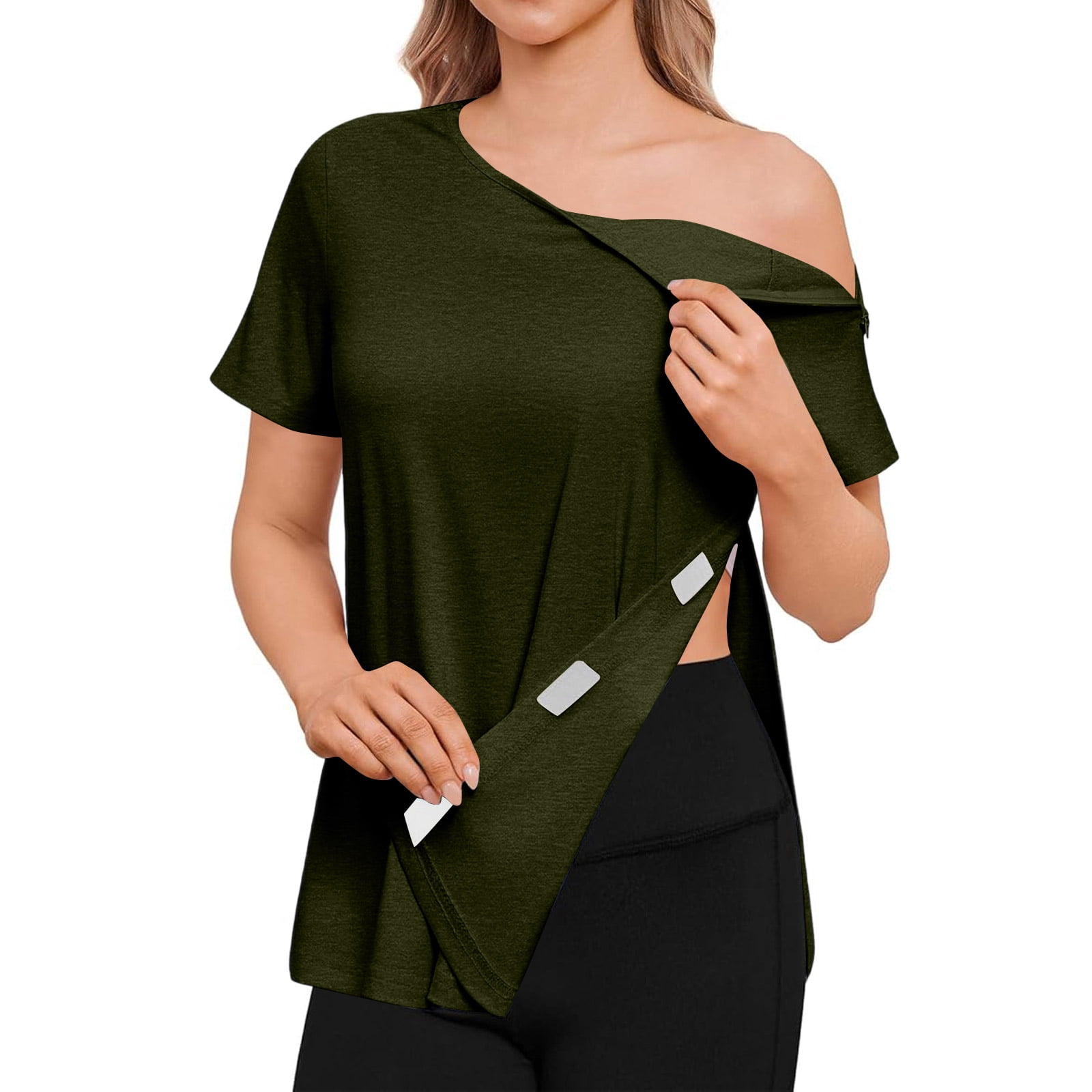 longantii Post Shoulder Surgery Shirts for Women Chemo Dialysis Port ...