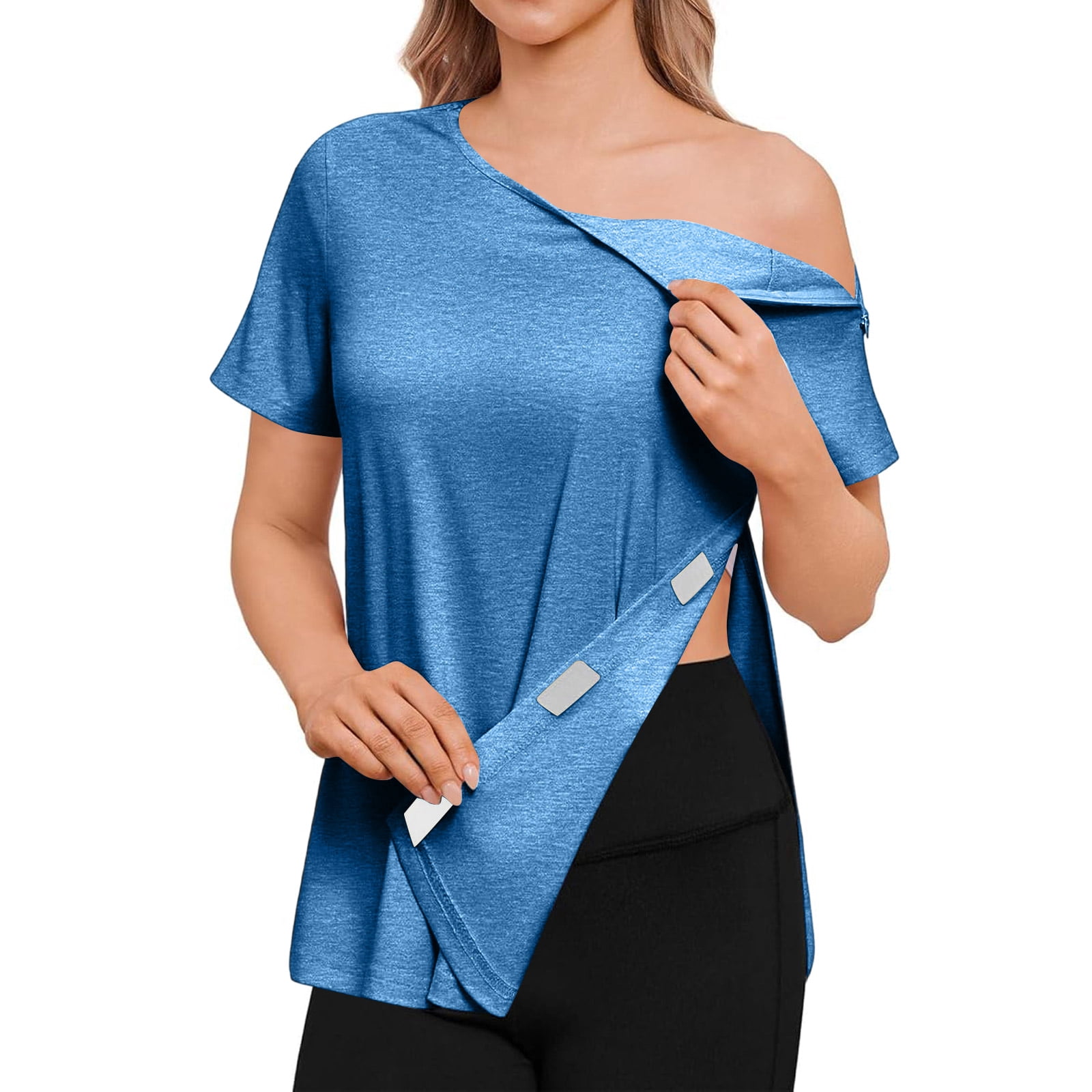 longantii Post Shoulder Surgery Shirts for Women Chemo Dialysis Port ...