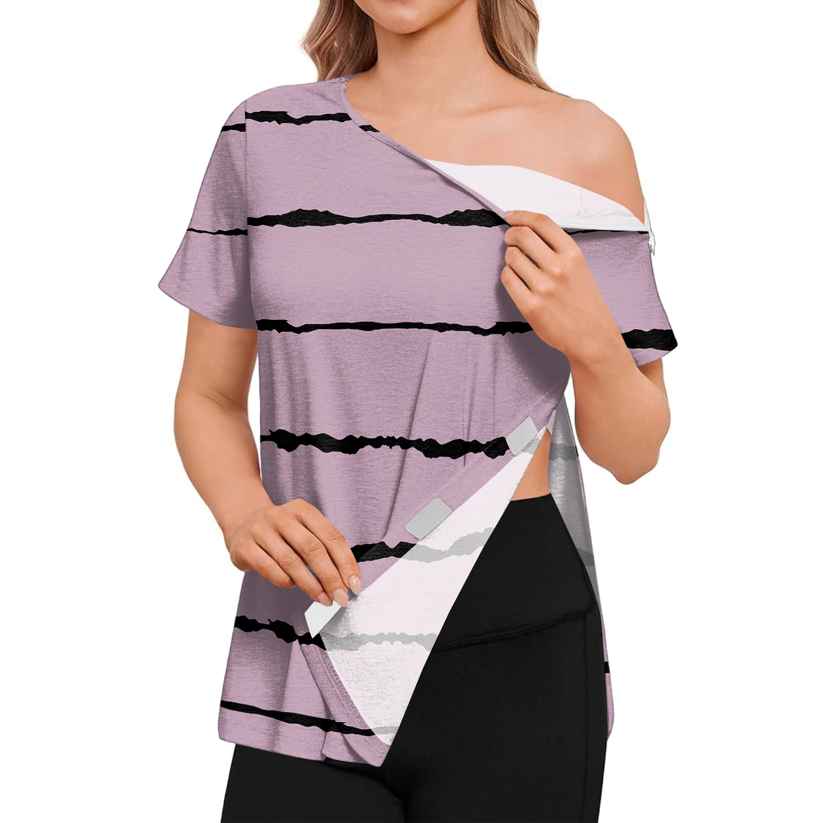 longantii Post Shoulder Surgery Shirts for Women Chemo Dialysis Port ...