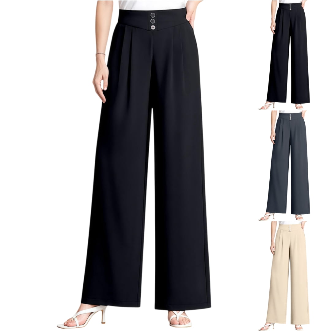 longantii Womens 2026 Spring Summer Soft Flowy High-Waist Pull-On Wide ...