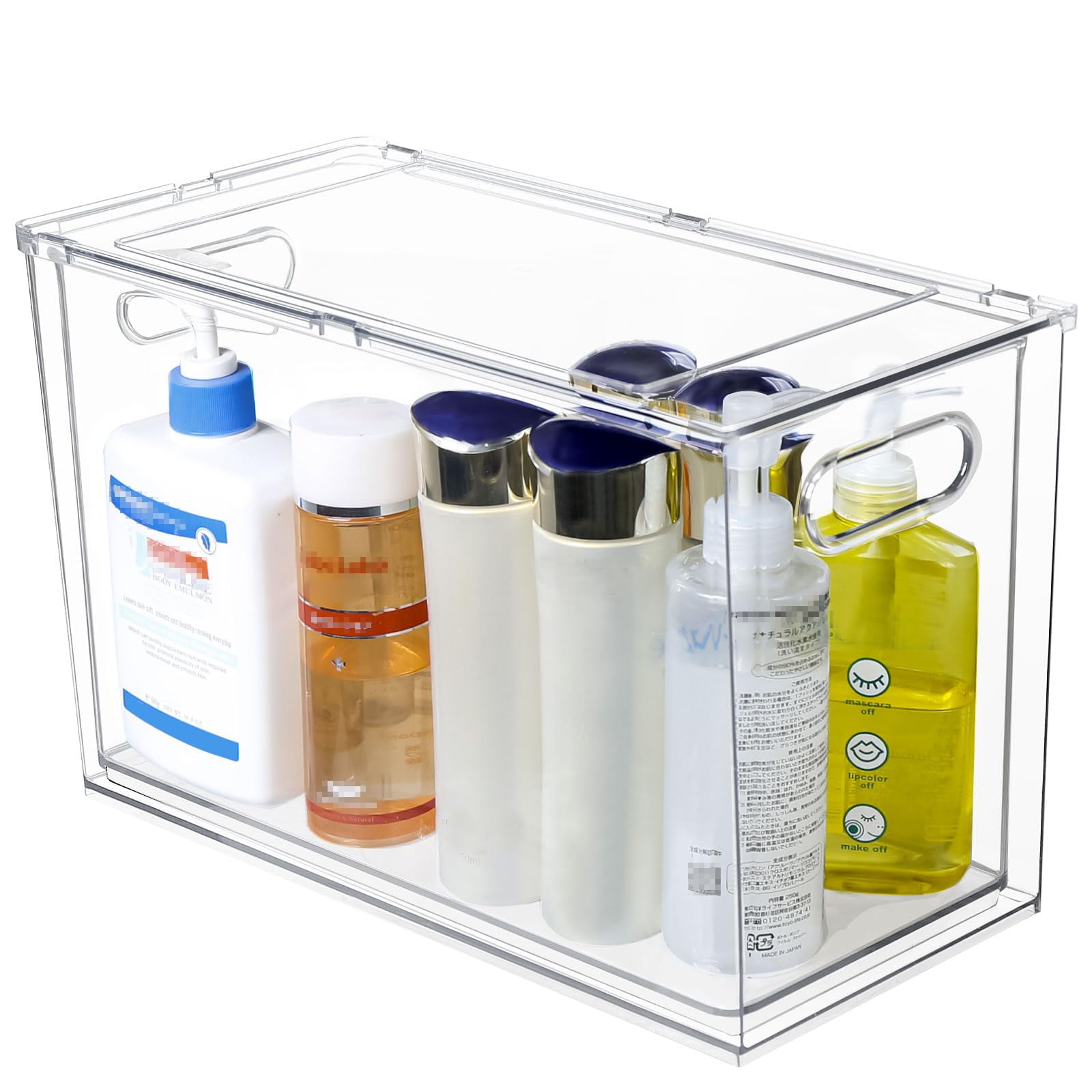 loobuu Plastic Storage Drawer, Clear Stackable Storage Bin, Multi-Use ...