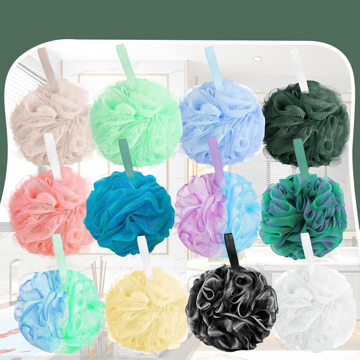 loofah, Shower loofah Sponge, Bath Sponge Body Scrubber for Women and ...