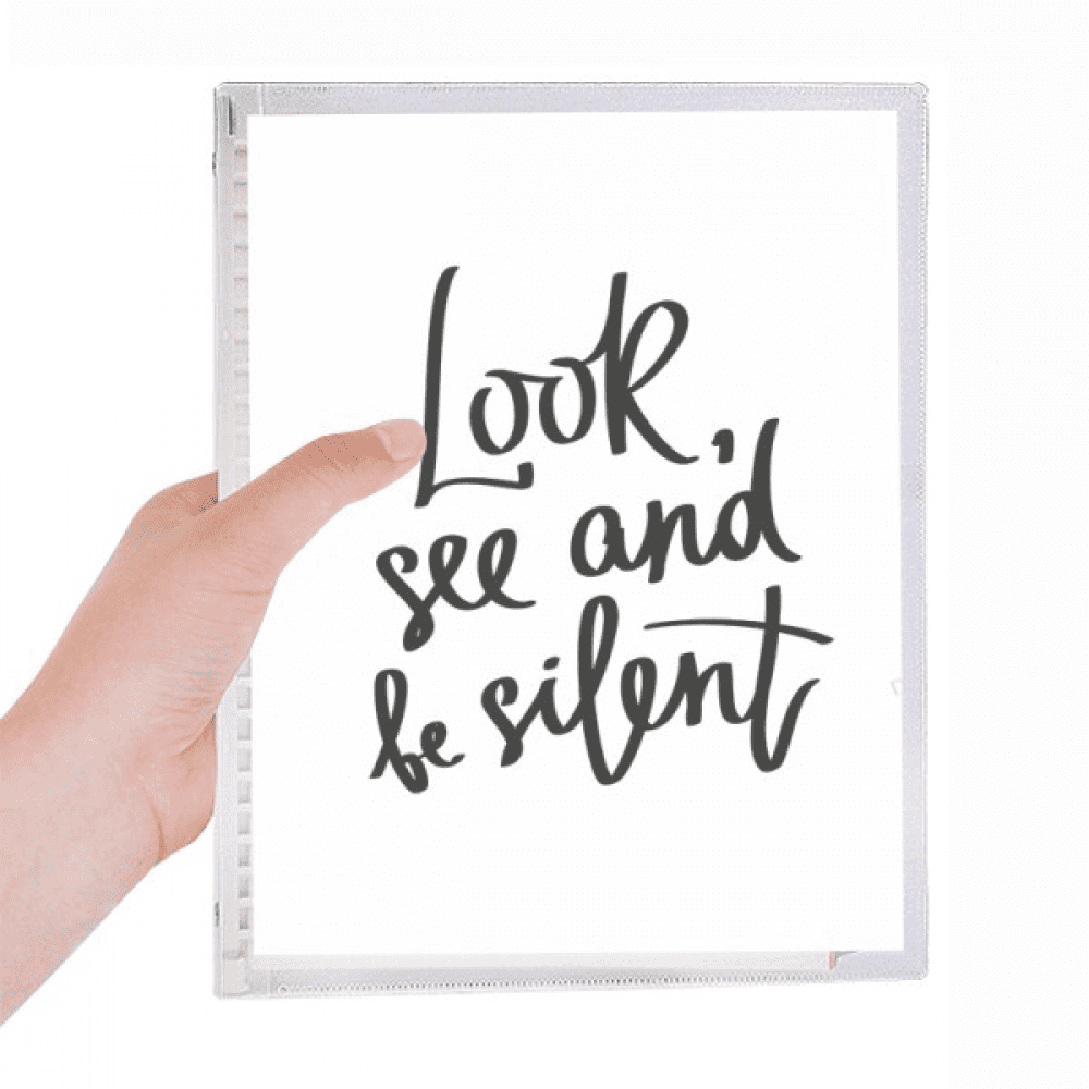 look see and be silent quote notebook loose diary refillable journal ...