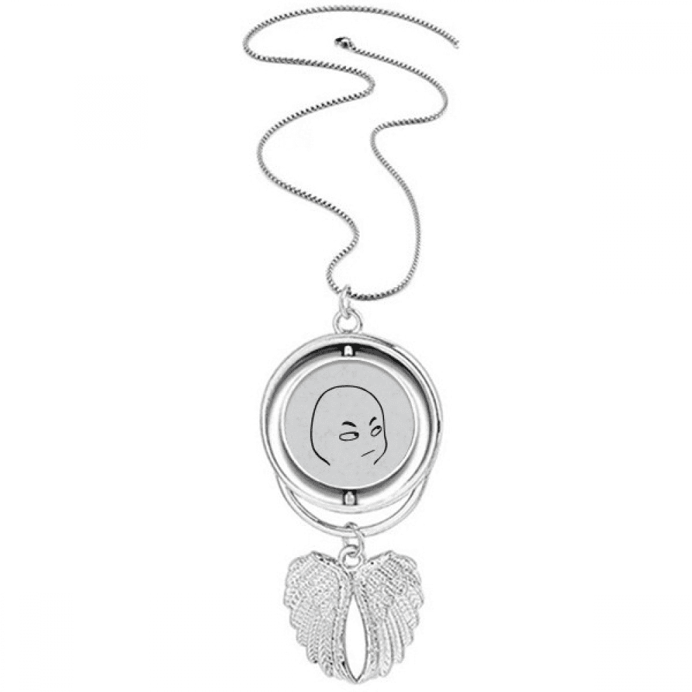 look seriously anger fcartoon Pendant Angel Wings Rotating Necklace ...