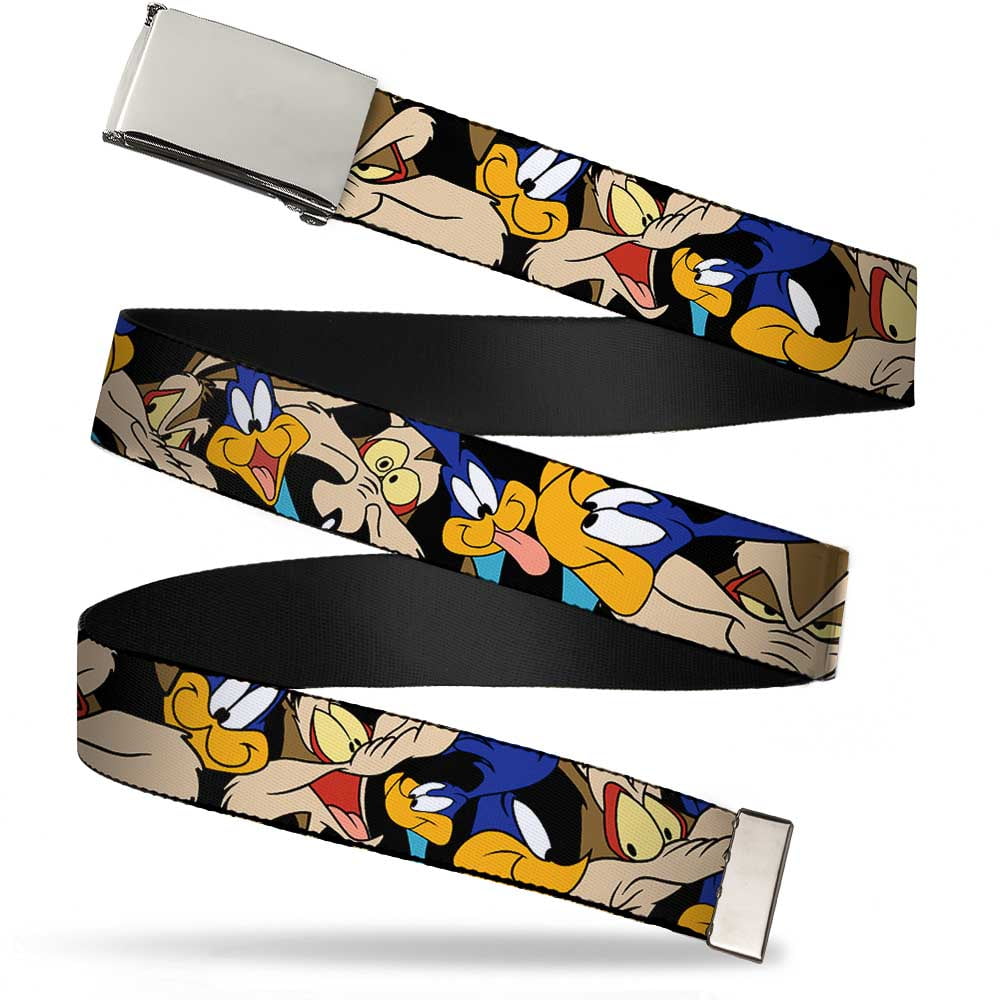 Looney Tunes Belt, Flip Web Belt Road Runner Wile E Coyote Expressions ...