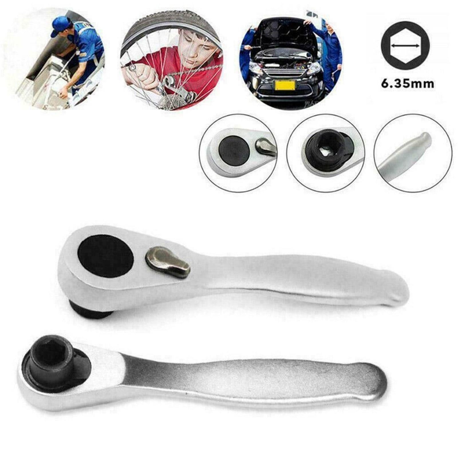 loopsun Mini Ratchet 1/4 Inch Drive Ratchet Handle 72 Teeth Quick ...