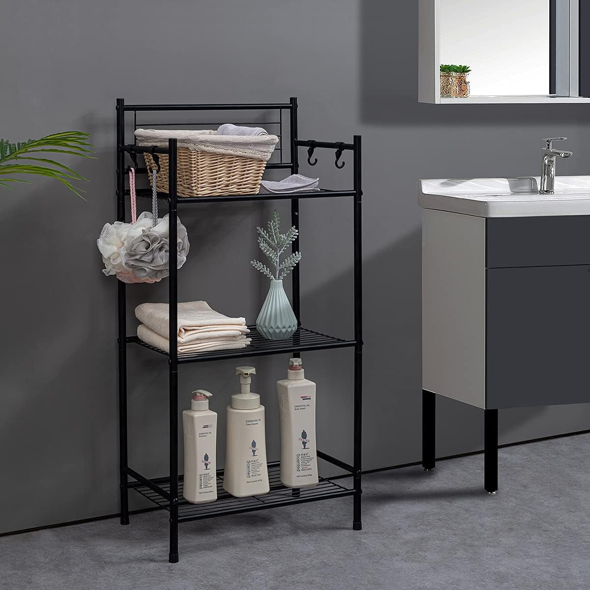 lopnmbvj L&H UNICO 3-Shelf Tier Standing Unit Storage Wire Multipurpose ...