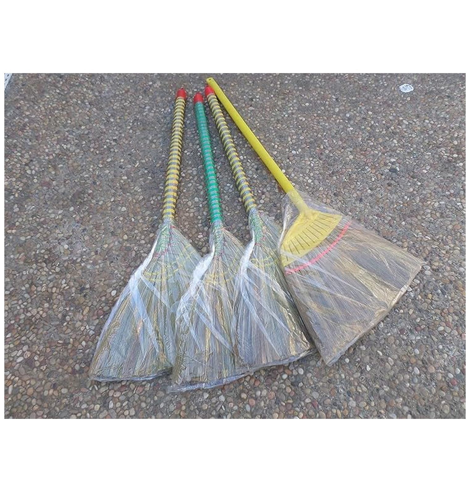 lot of 3 Pieces Vietnamese Soft Fan Straw Broom with Plastic wrap Straw ...