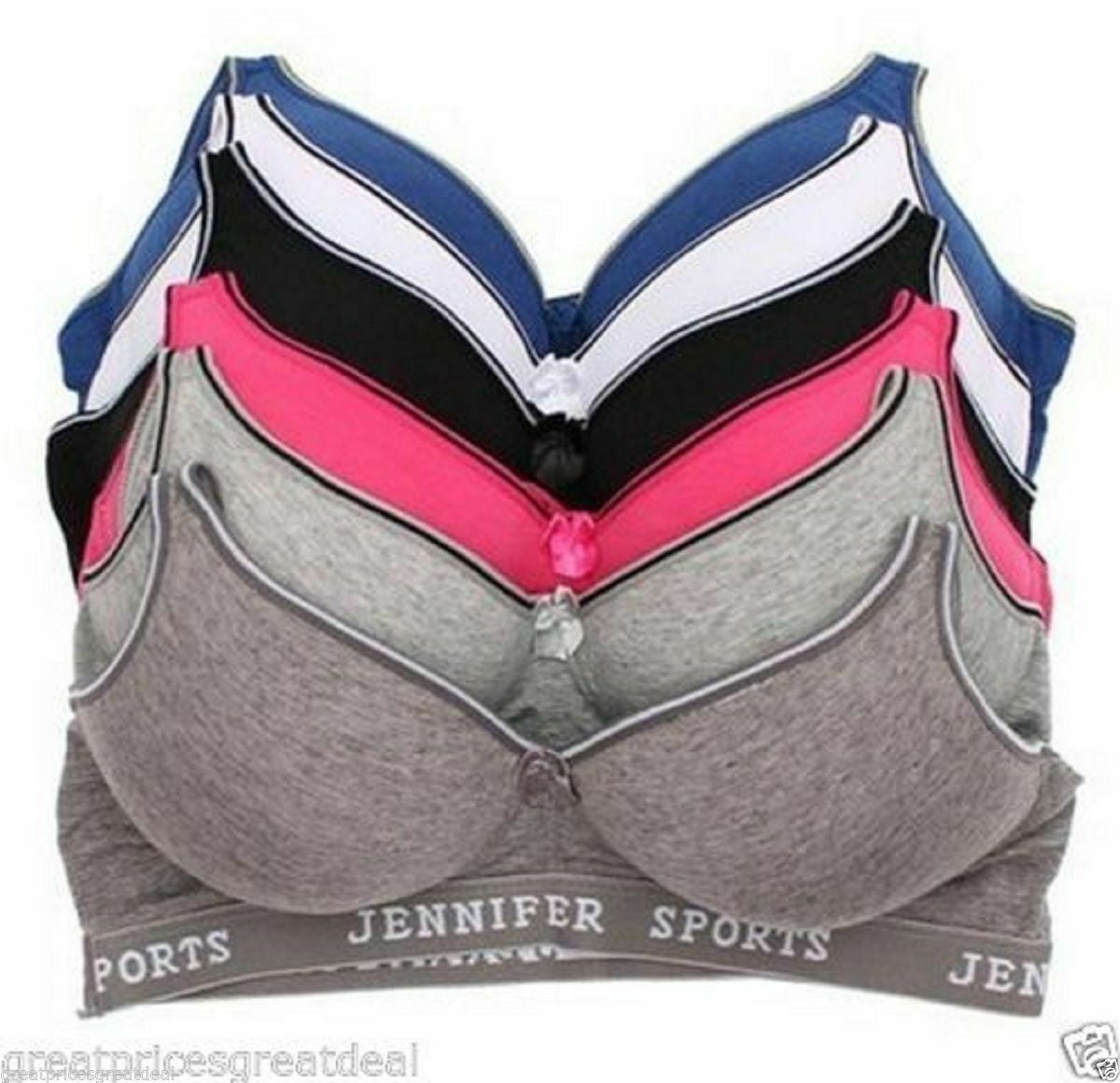 lot of 6/6 pcs Women Underwear Sports Bras WireFree Racer Back Cotton ...